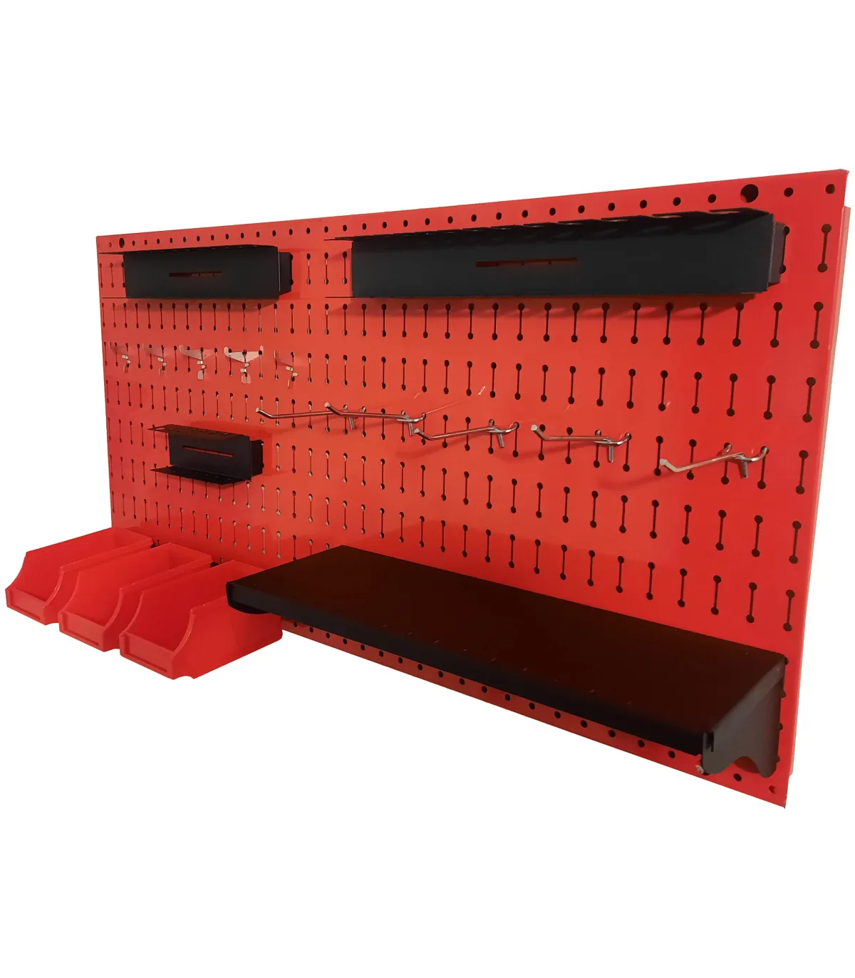 قفسه ابزار افقی 50×200 پگ بورد تخته ابزار استند ابزار قرمز